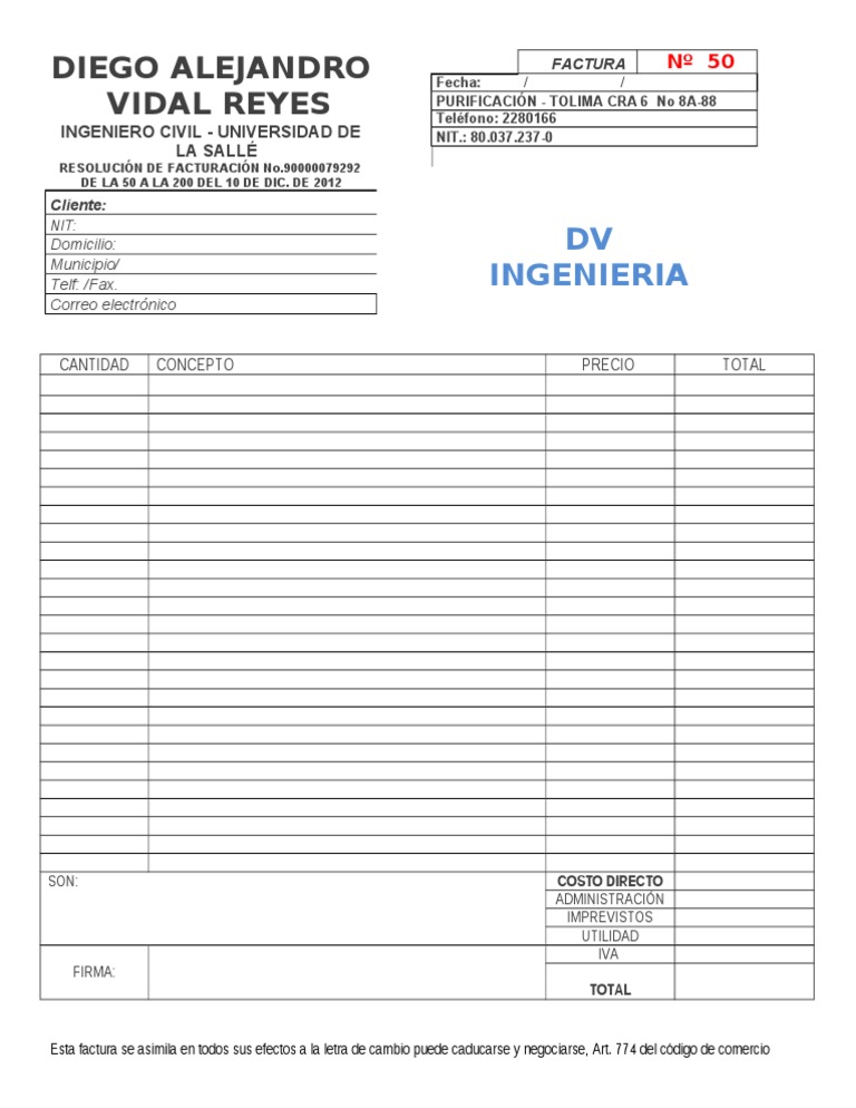 Modelo Factura Word | PDF