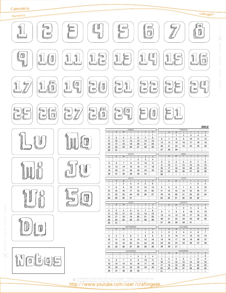 CG Calendario Numeros | PDF