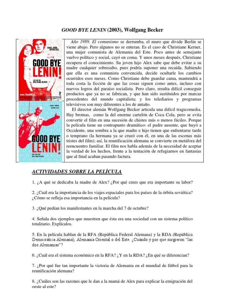 Good Bye Lenin | PDF | Alemania del Este | Reunificación alemana