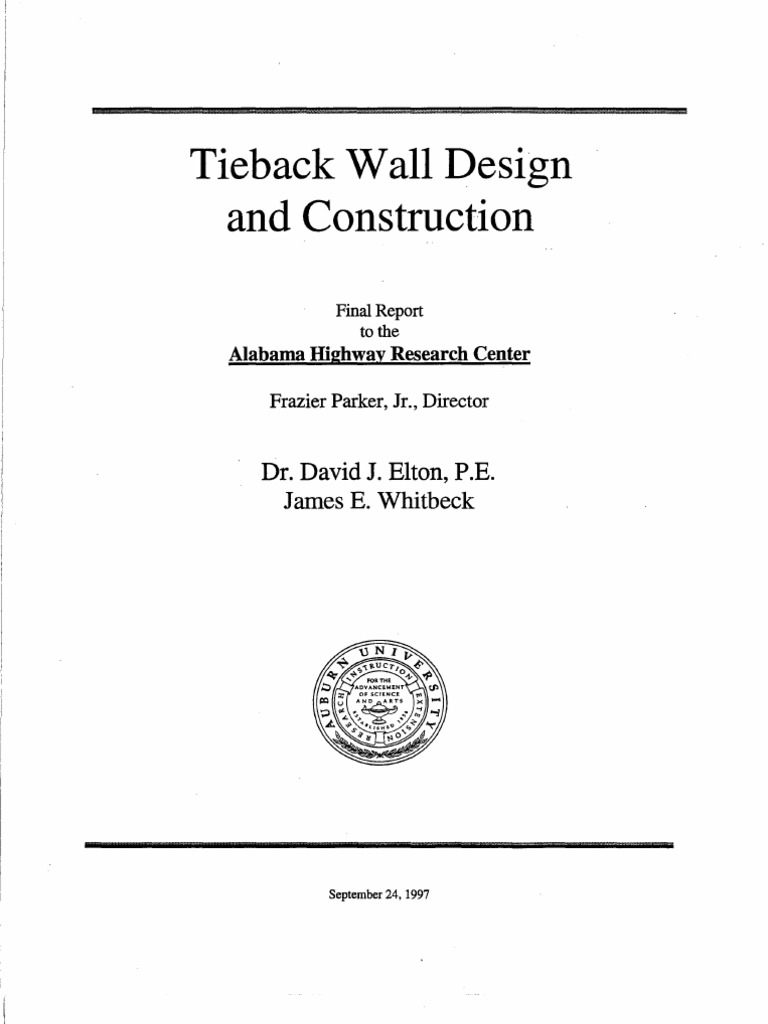 Tie Back Pdf Deep Foundation Prestressed Concrete