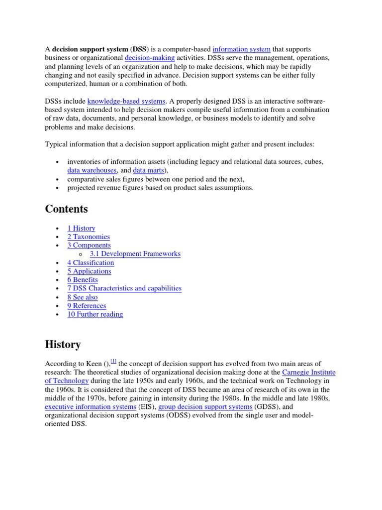 Dss | PDF | Decision Support System | Computing