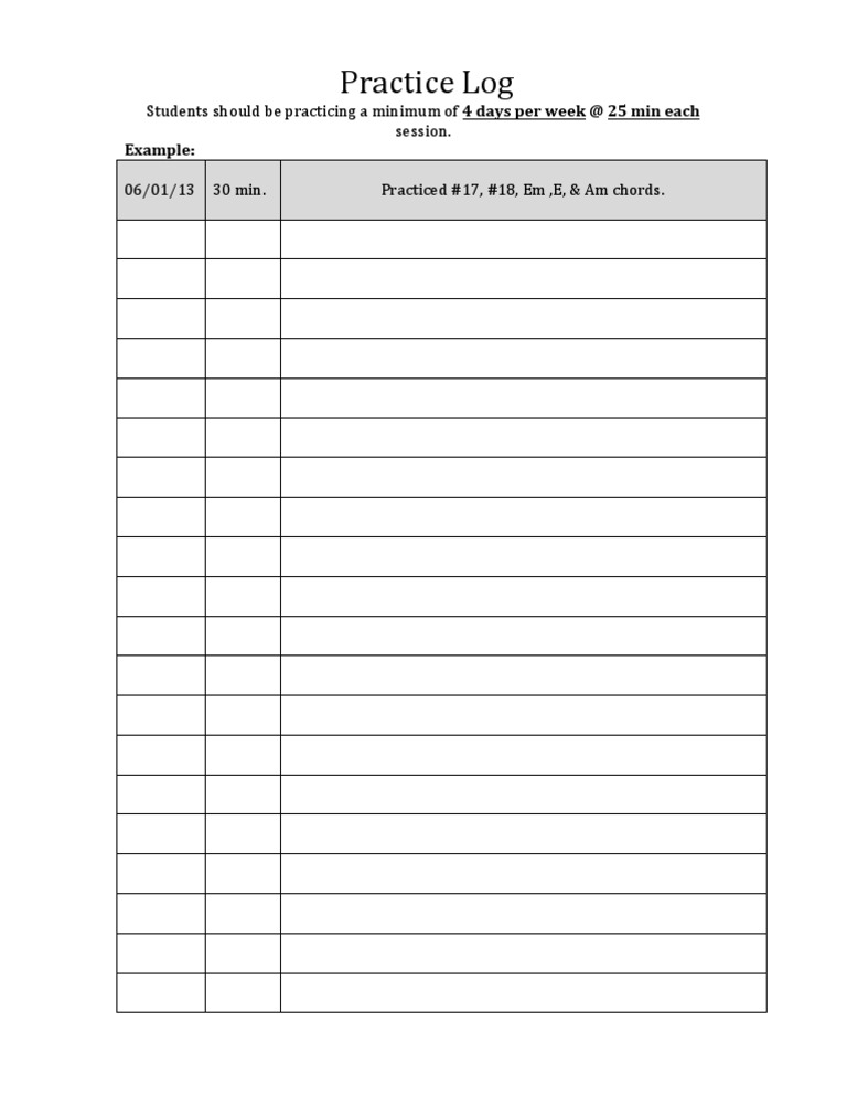 Practice Log | PDF