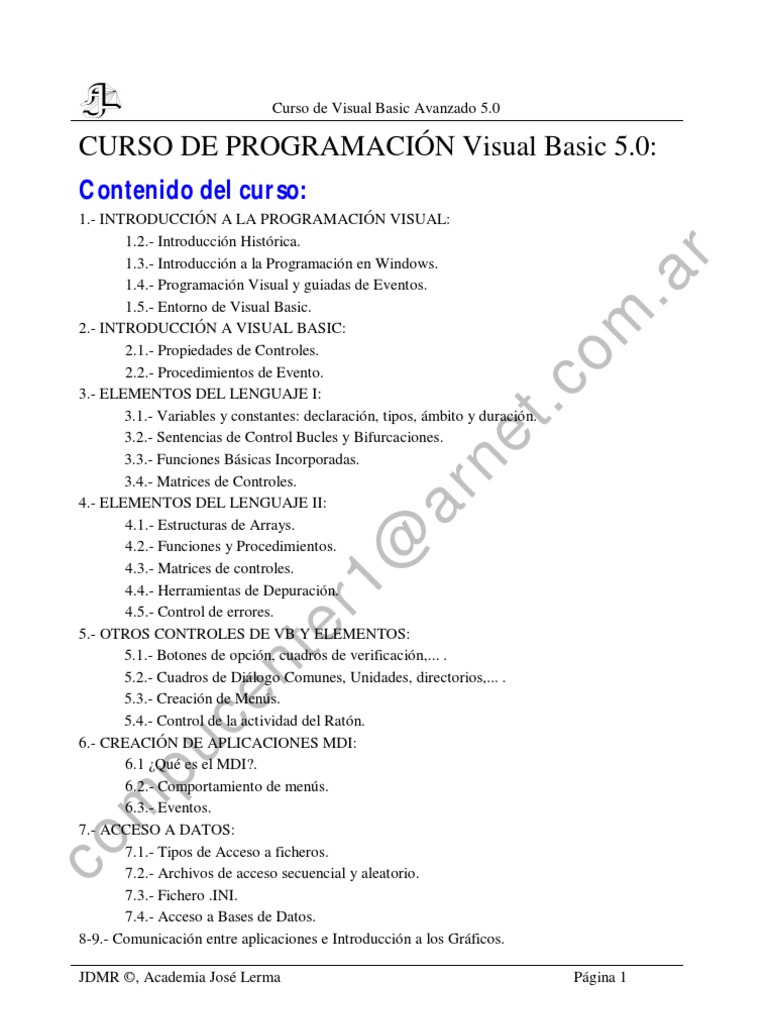 Manual de Visual Basic 5.0 | PDF | Básico | Point and Click