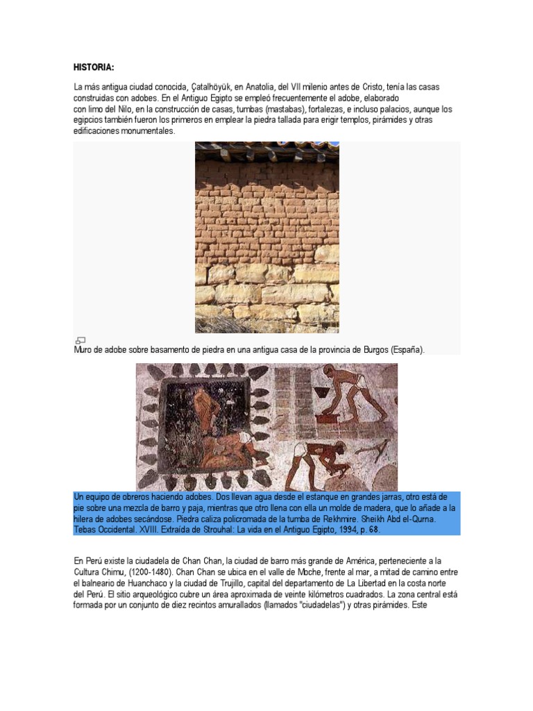 Historia y uso del adobe en construcción | PDF | Naturaleza ...