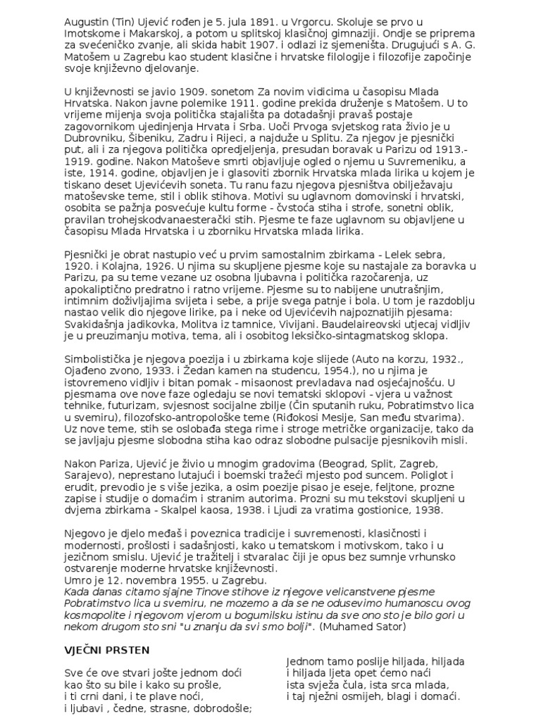 Augustin Tin Ujevic | PDF