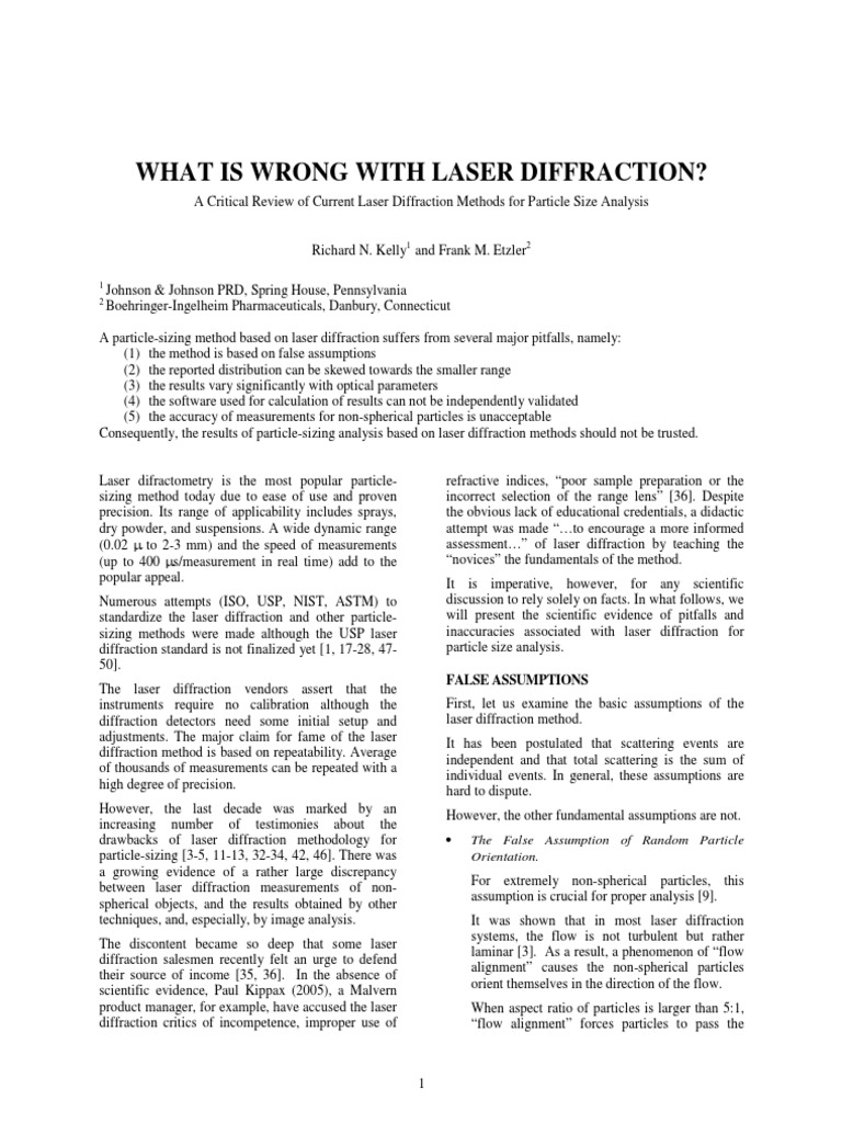 What Is Wrong With LAser Diffraction | PDF | Diffraction | Optics