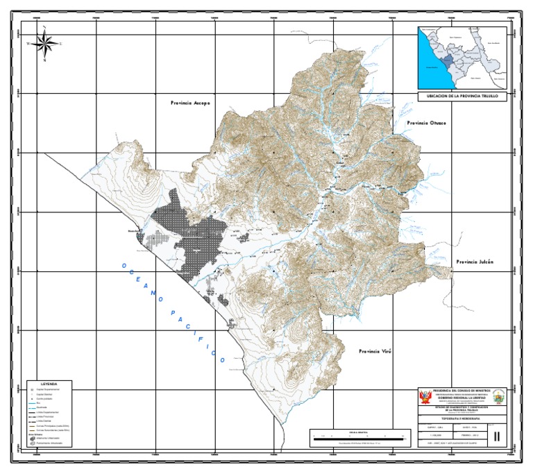 Mapa de ubicación de la provincia de Trujillo en el departamento de La ...