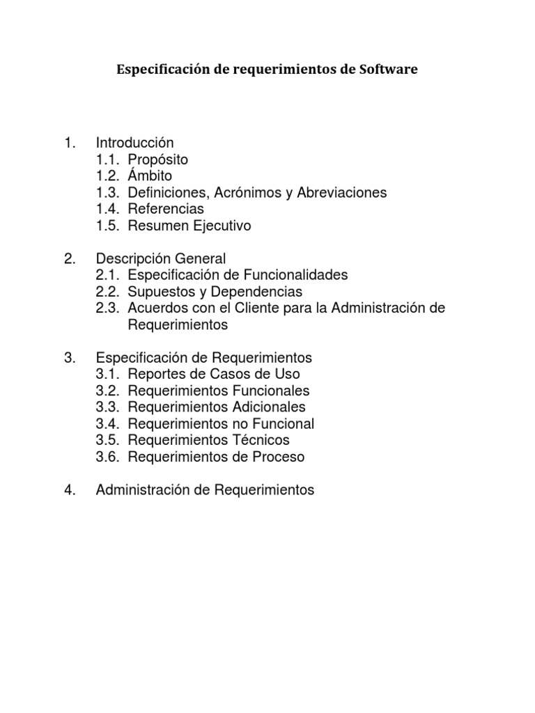Especificación de requerimientos de Software
