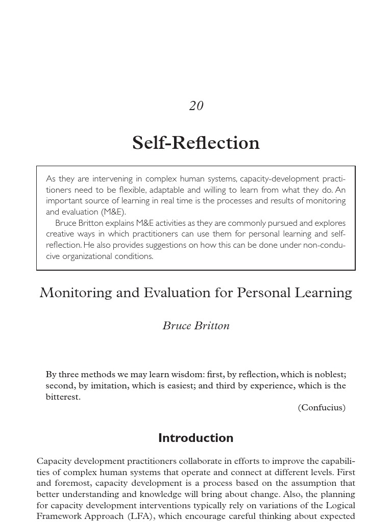 20 Self-Reflection - Monitoring and Evaluation For Personal Learning ...
