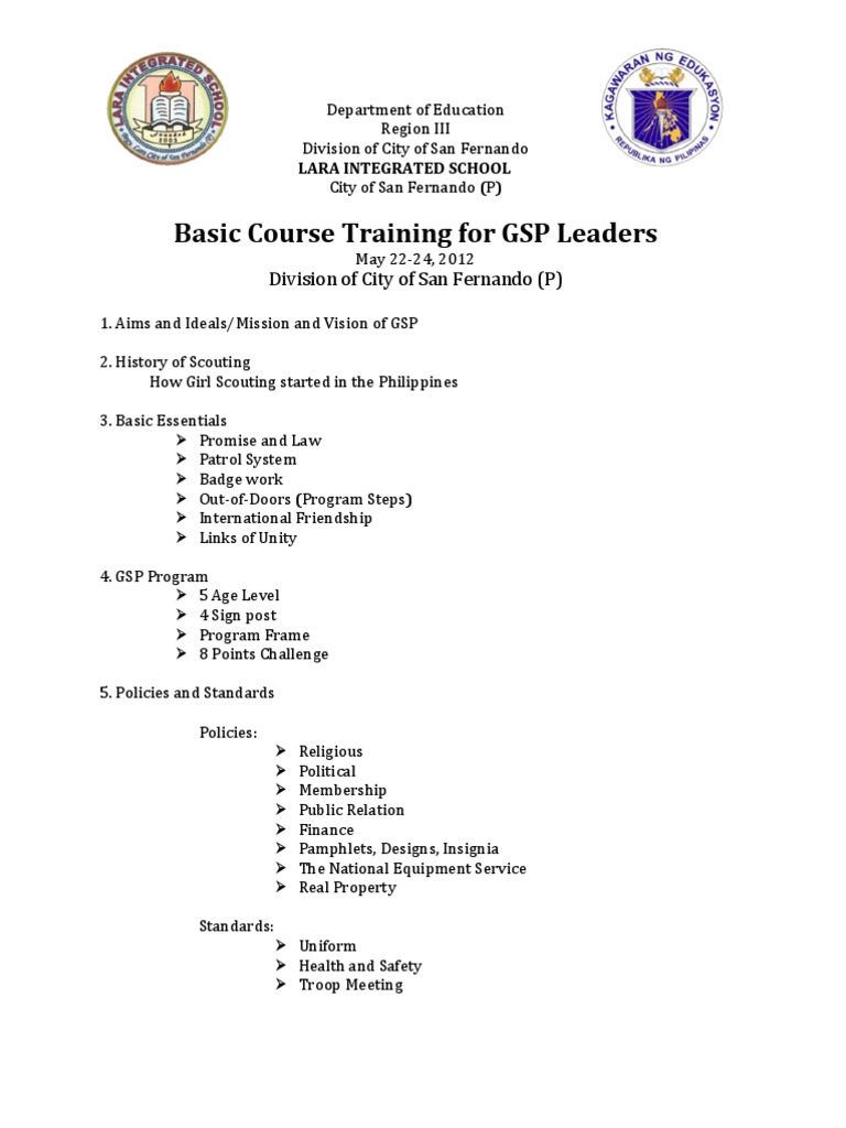 Basic Training Course For GSP Leaders | PDF | Career & Growth