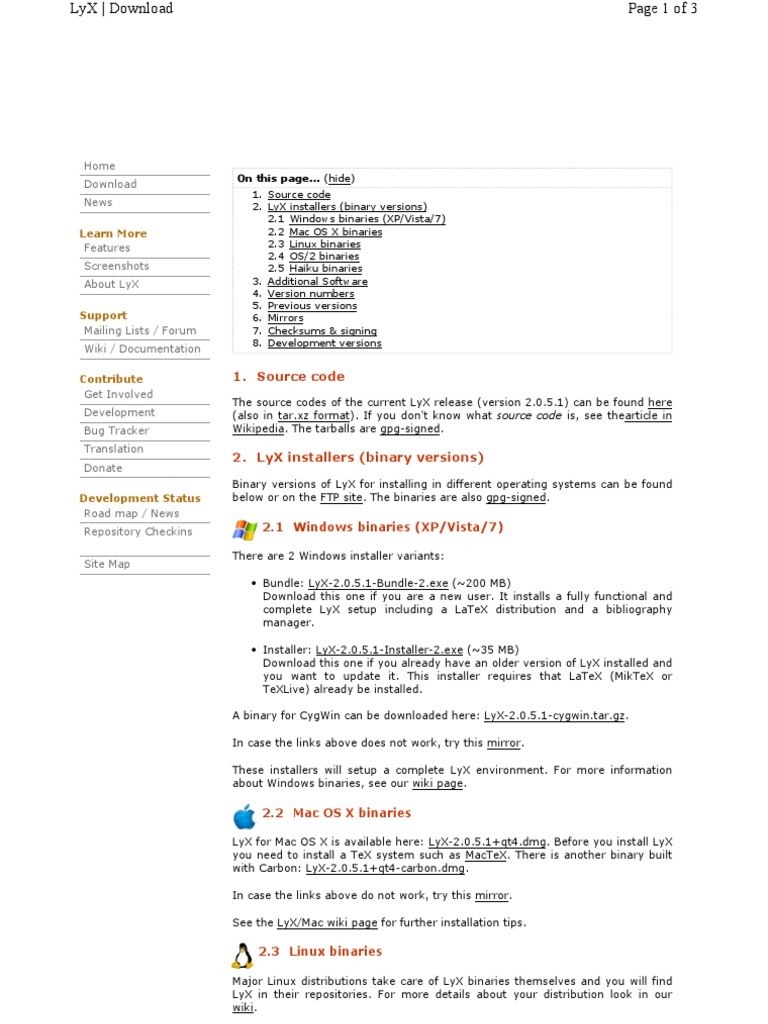 LyX Download | PDF | Installation (Computer Programs) | Linux Distribution