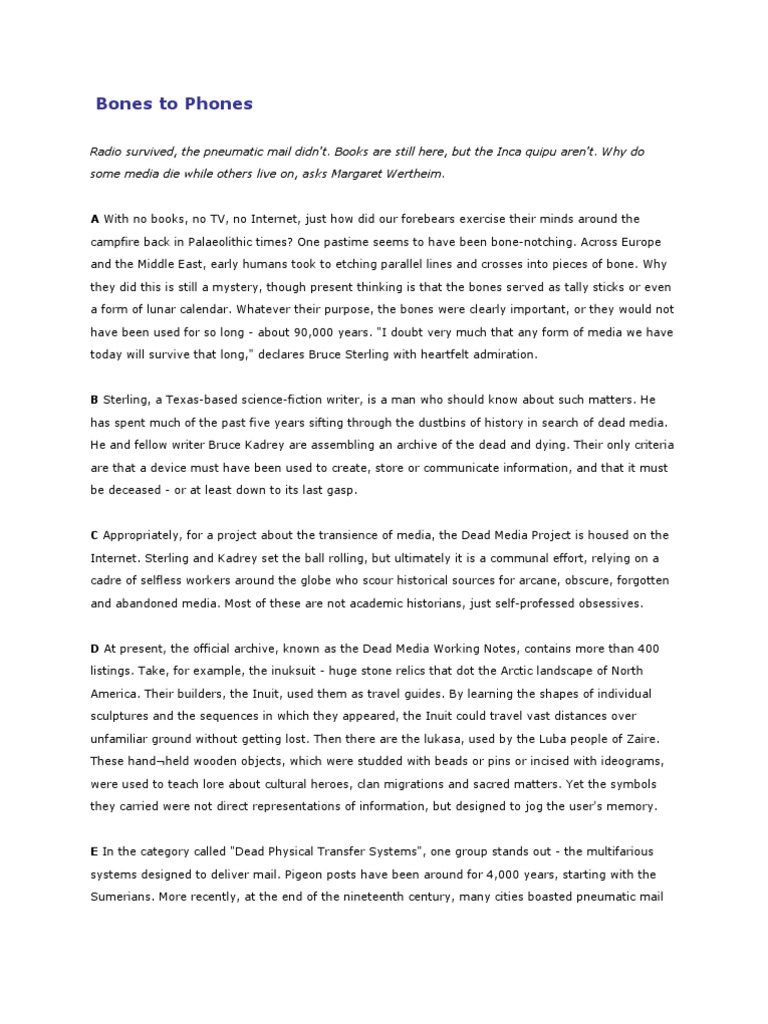 Bones To Phones | PDF