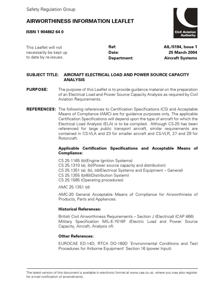 Aircraft Electrical Load Analysis | PDF | Electric Power | Power Inverter