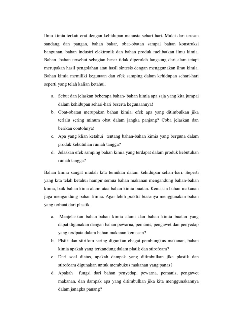 Soal Olimpiade Kimia SMP | PDF