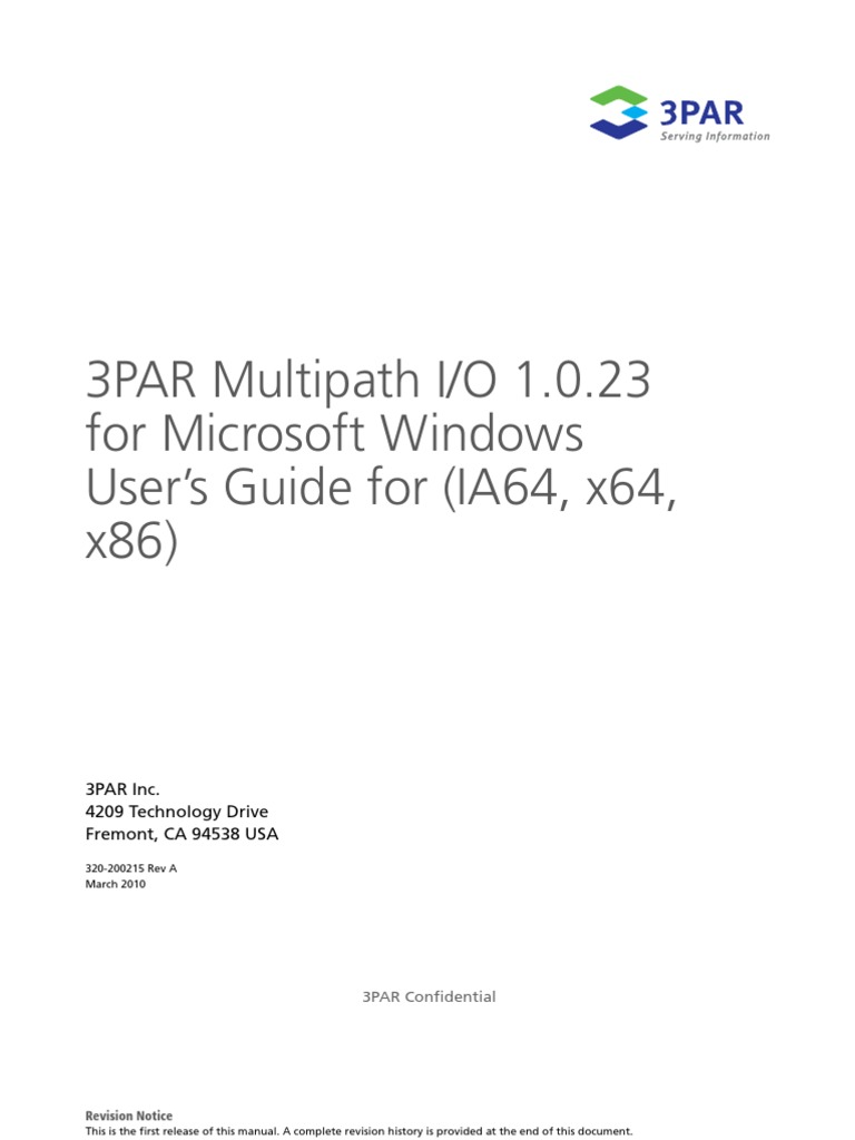 3PAR Multipath Windows Userguide | PDF | Command Line Interface | Device Driver
