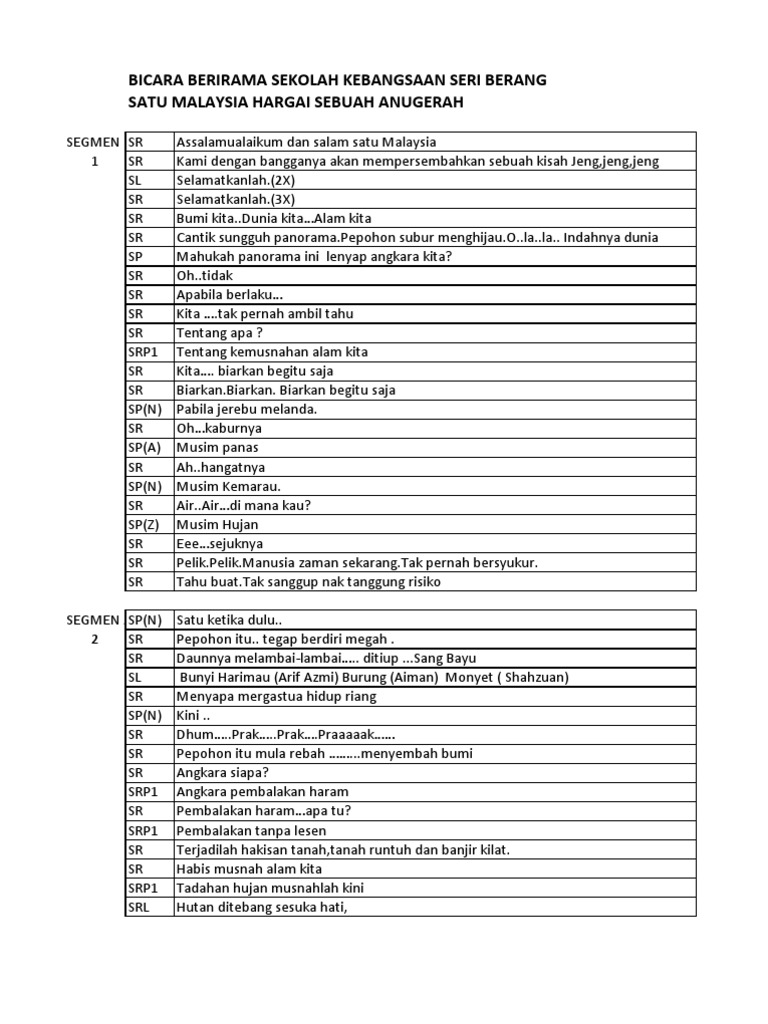 Skrip Bicara Berirama | PDF