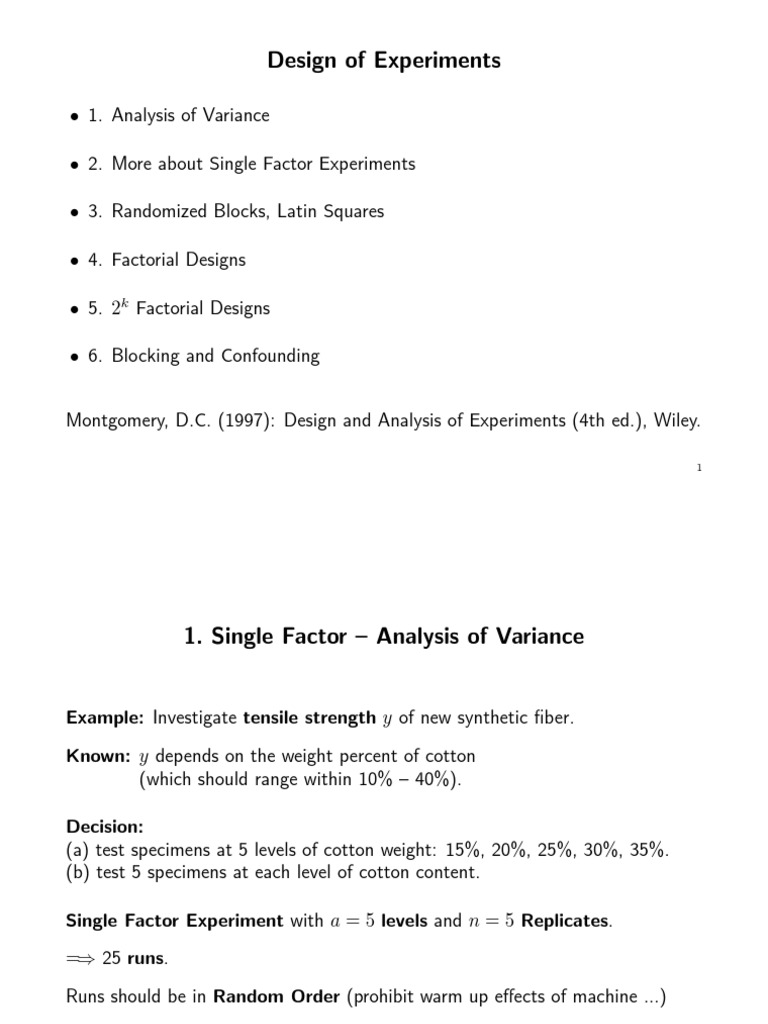 Design of Experiments | PDF