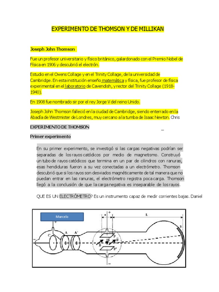 Experimento De Rayos Catódicos De Thomson