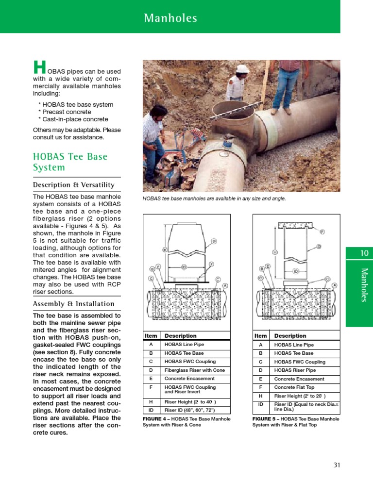 HOBAS Tee Base Manhole System Overview | PDF