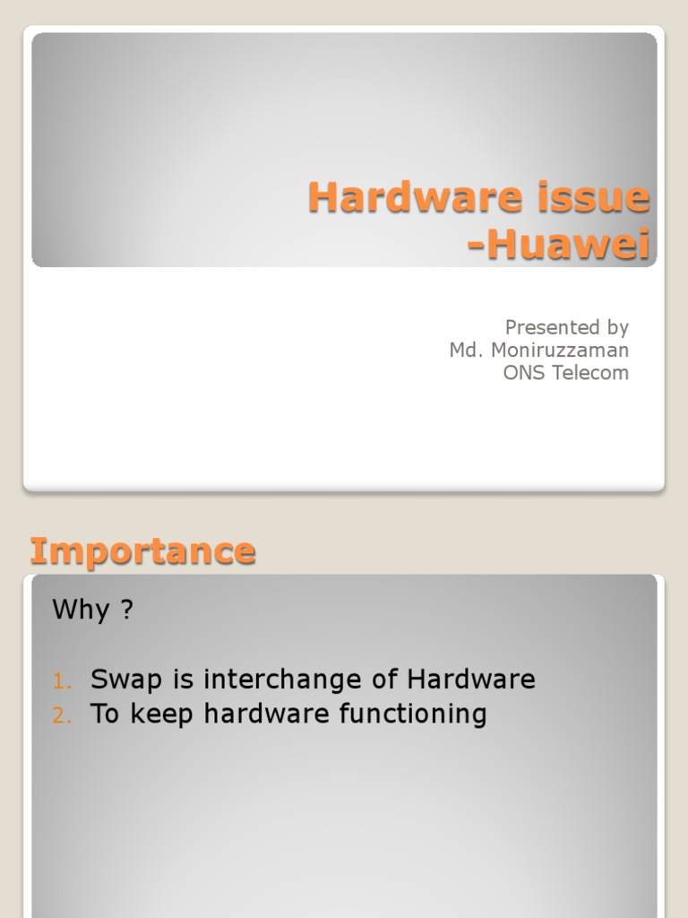 Huawei Hardware Troubleshooting Guide | PDF | Networks | Data Transmission