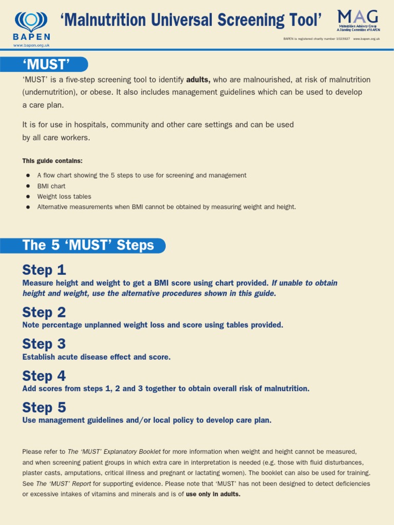 MUST': Step 1 Step 2 Step 3 Step 4 Step 5 | PDF | Lifestyle