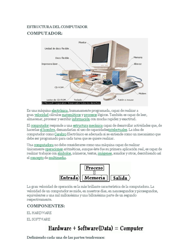 Estructura Del Computador | PDF | Hardware de la computadora | Software
