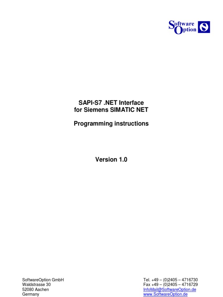 SAPI S7dotNet Instructions | PDF | Application Programming Interface | Constructor (Object ...