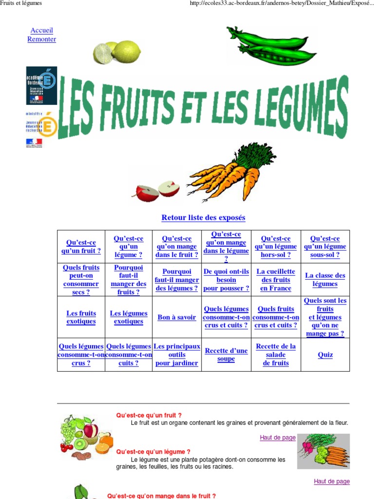 Fruits et légumes | Légumes | Plantes du jardin