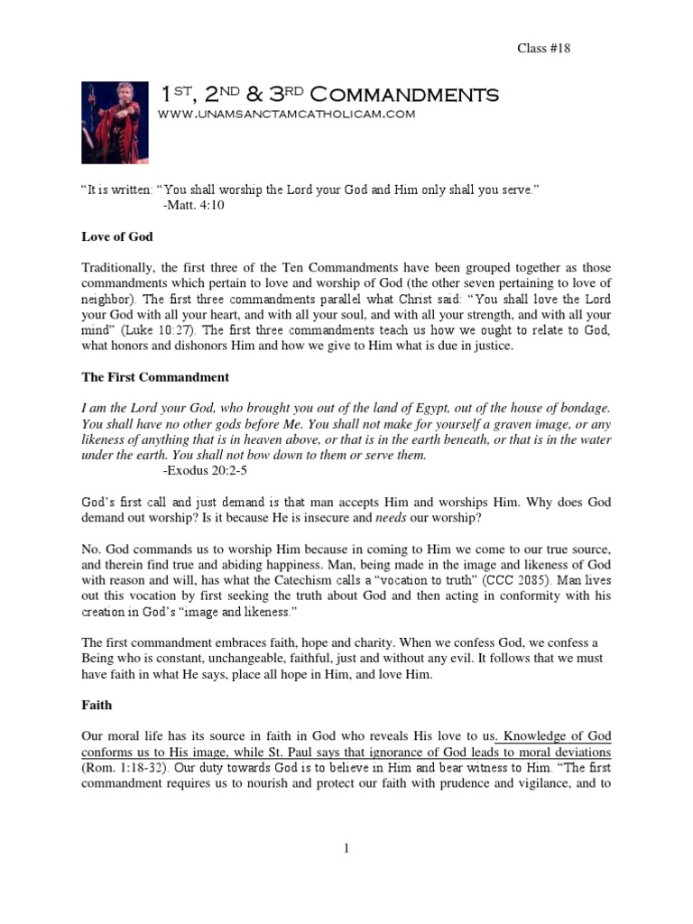 1st, 2nd and 3rd Commandments | PDF | Biblical Sabbath | Ten Commandments