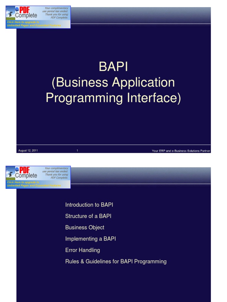 Understanding BAPI Programming Basics | PDF