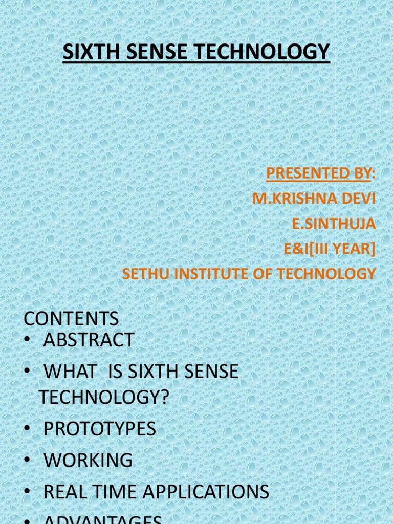 Sixth Sense Technology | PDF | Human–Computer Interaction | Communication