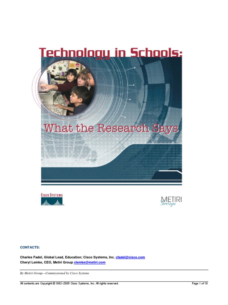 Technology in Schools Report | PDF | Educational Technology | Simulation