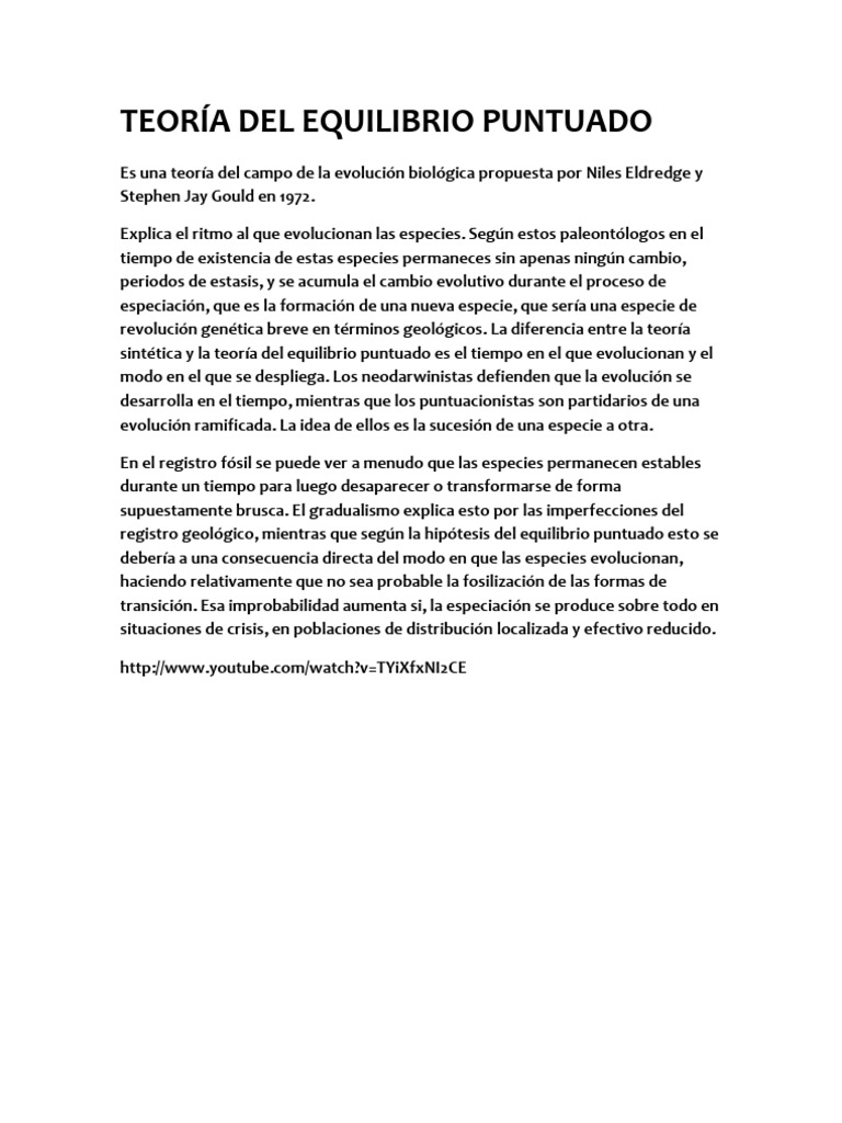 Teoría Del Equilibrio Puntuado | PDF