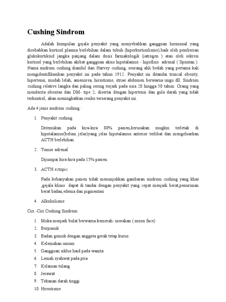 Gejala dan Penyebab Sindrom Cushing | PDF | Kesehatan Holistik