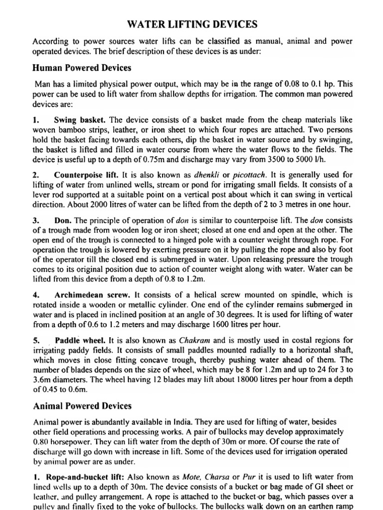 Human Powered Devices | PDF | Pump | Irrigation