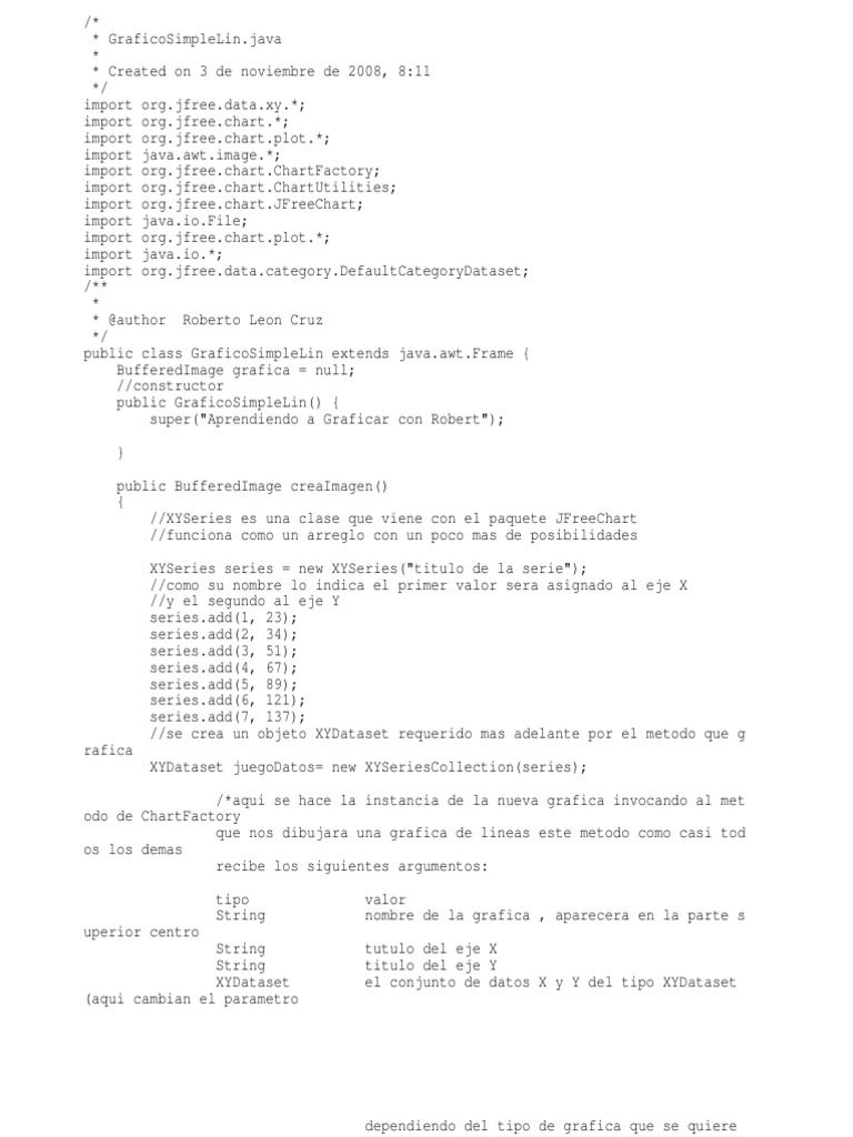 Crear Grafica en Java | PDF | Java (lenguaje de programación) | Datos ...