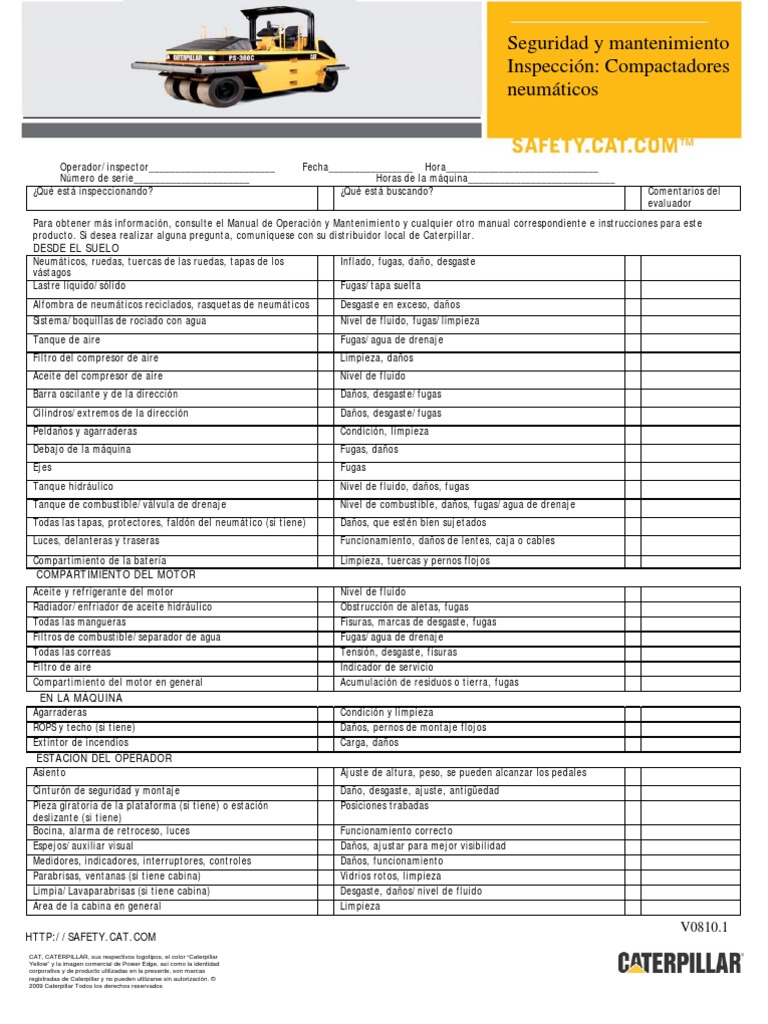 ES - Safety & Maintenance Checklist-Pneumatic Soil Compactors - V0810.1 ...