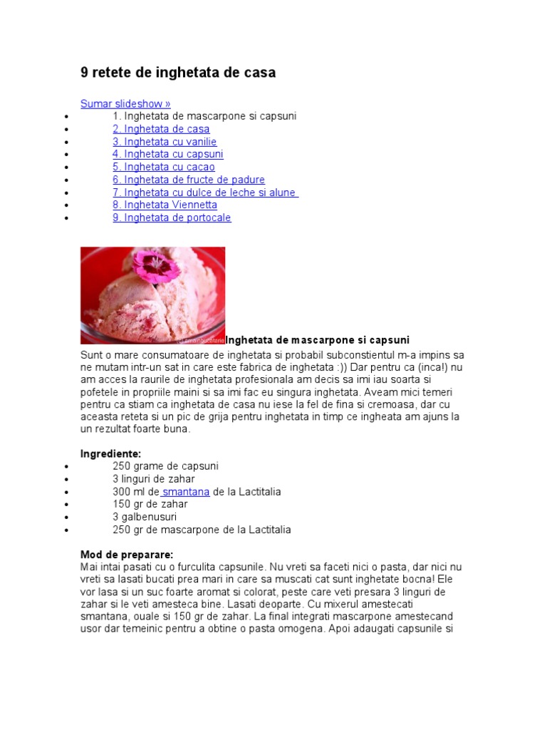 9 Retete de Inghetata de Casa | PDF