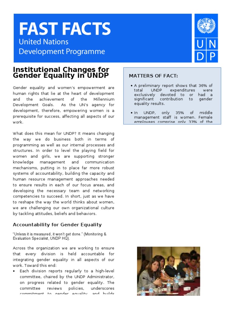 Fast Facts - Institutional Development For Gender | PDF