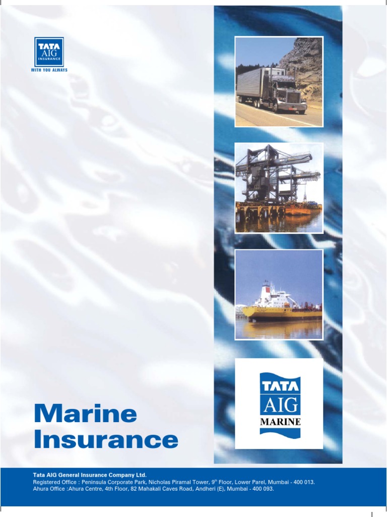 Tata Aig Marine Brochure | Service Industries | Trade