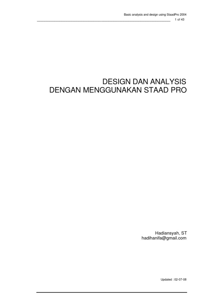 Basic Staad Training 02-07-08 | PDF