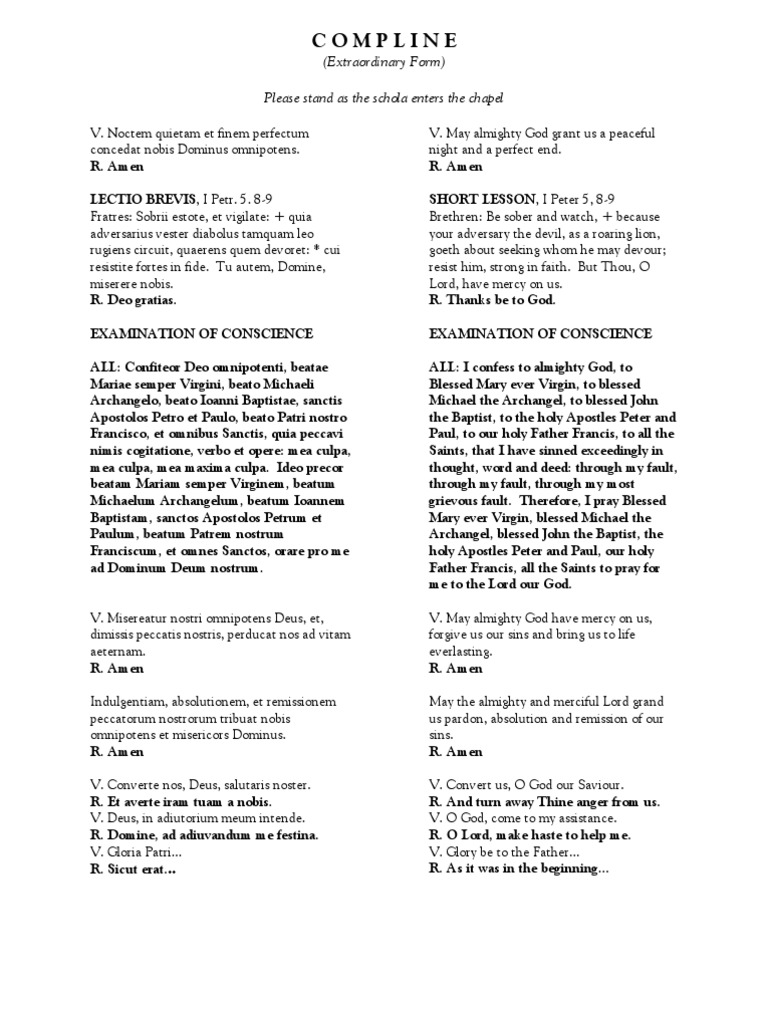 Compline Program | PDF | Christian Prayer | Prayer