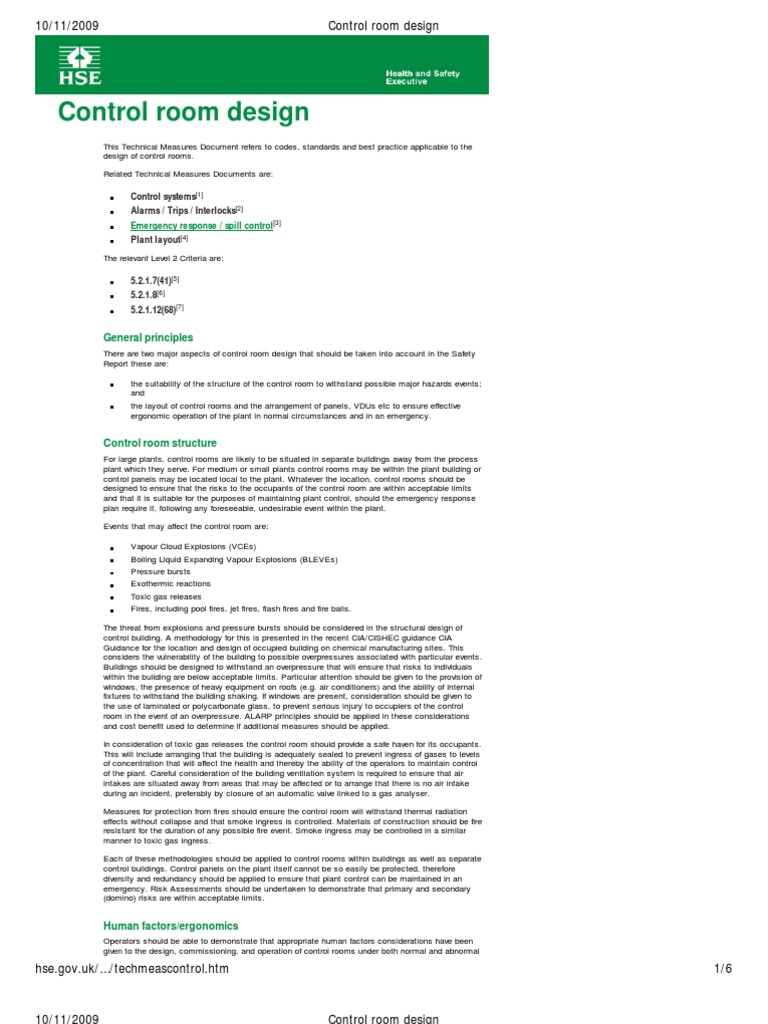 Control Room Design PDF | Download Free PDF | Lighting | Human Factors And Ergonomics