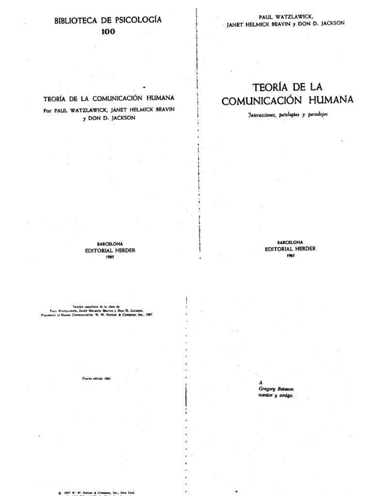 Teoria de La Comunicacion Humana | PDF