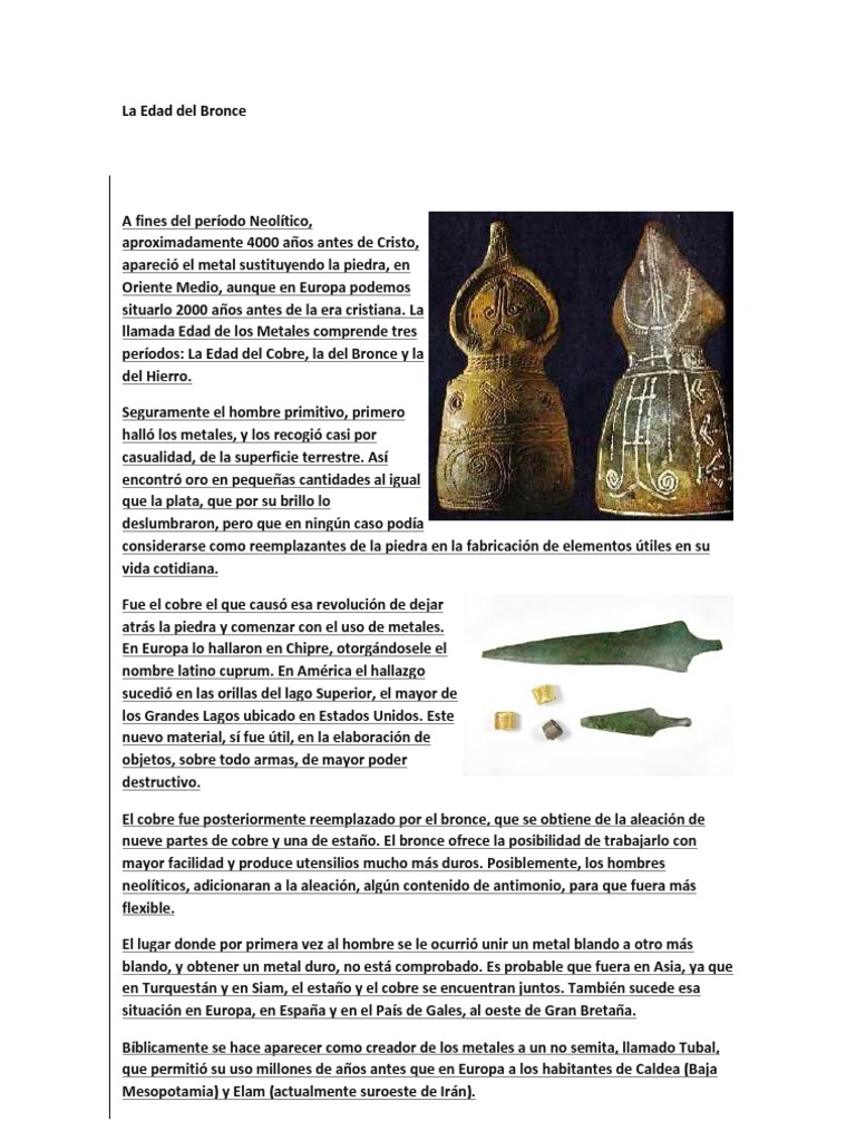La Edad Del Bronce | PDF | Edad de Bronce | Cobre