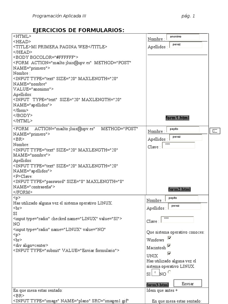 06 - Ejercicios de Forms | PDF | Microsoft Word | Microsoft Windows