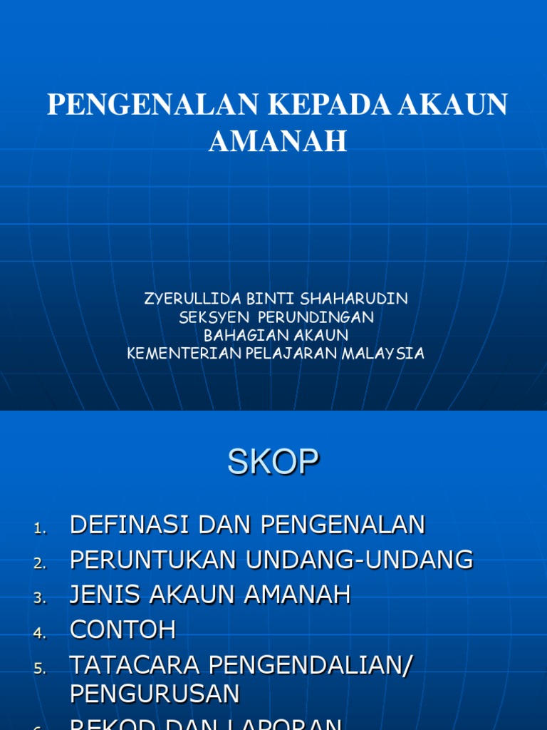 Pengenalan Amanah KPM | PDF