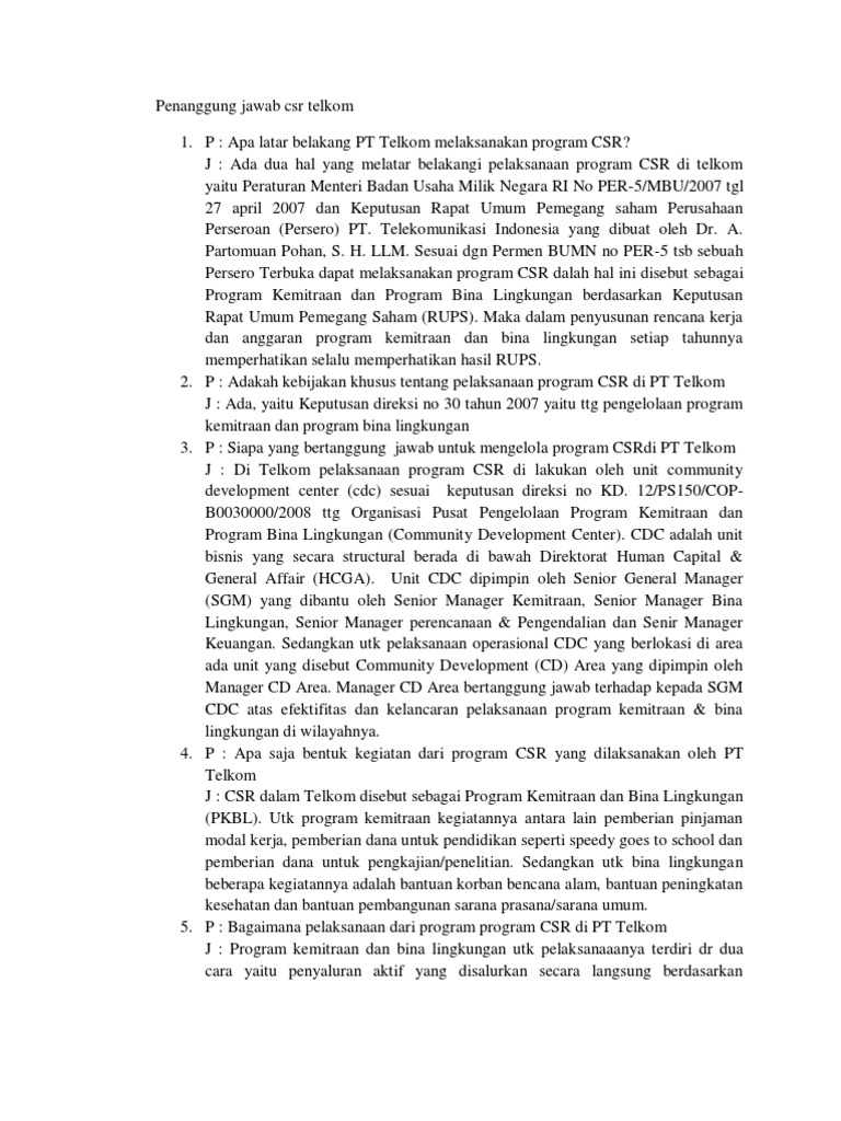 Program CSR PT Telkom | PDF