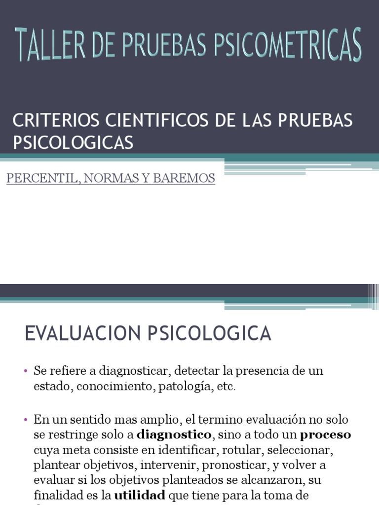 Criterios Cientificos de Las Pruebas Psicologicas | PDF | Cociente de inteligencia | Cuantil