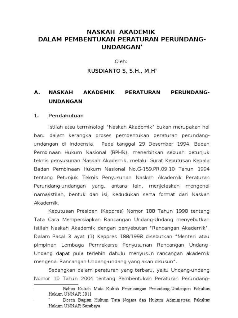 Naskah Akademik Pembentukan Perda | PDF | Hukum | Komputer